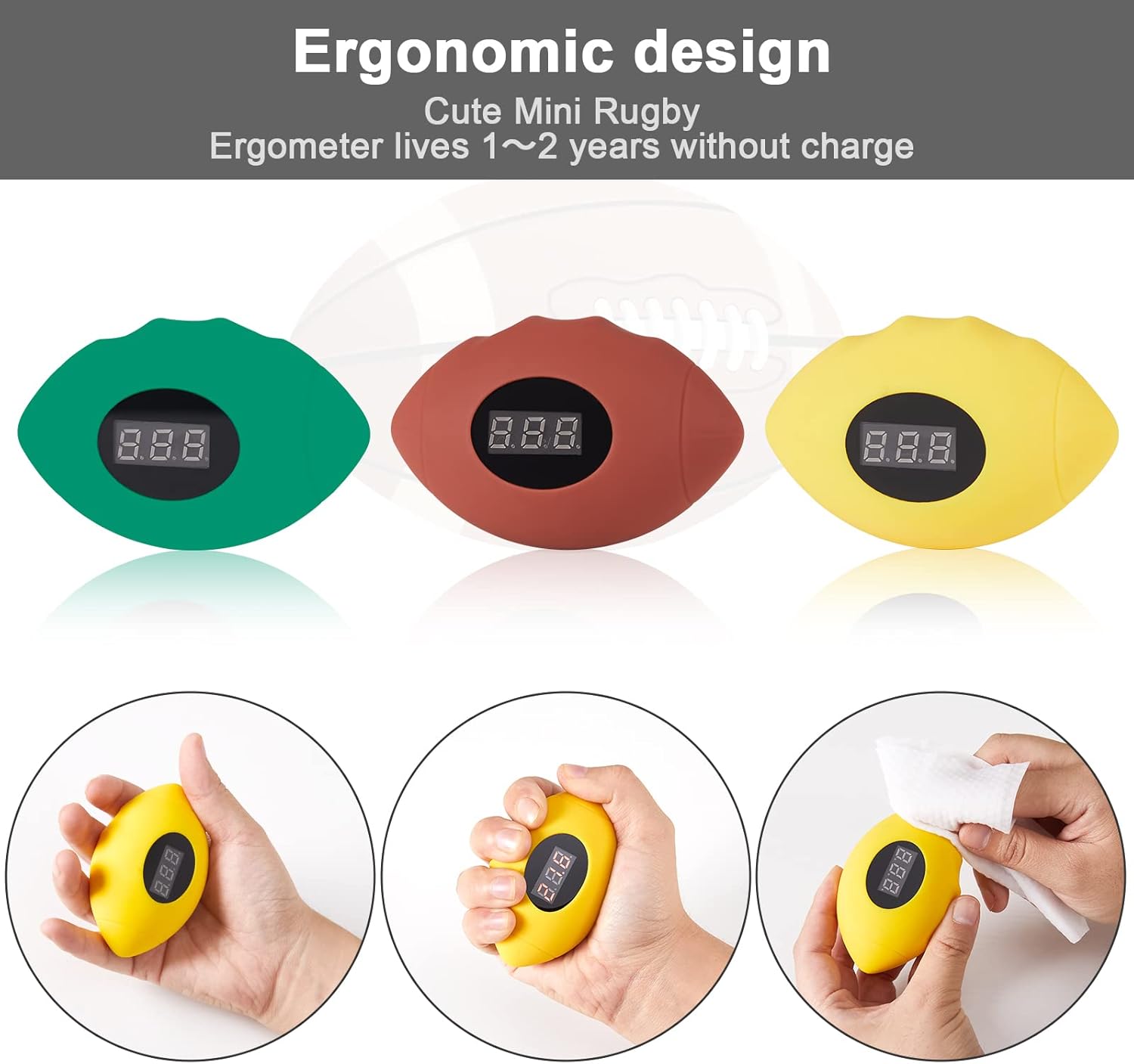 DIOTUSS Hand Grip Strength Trainer Stress Balls for AdultsKids Digital ...