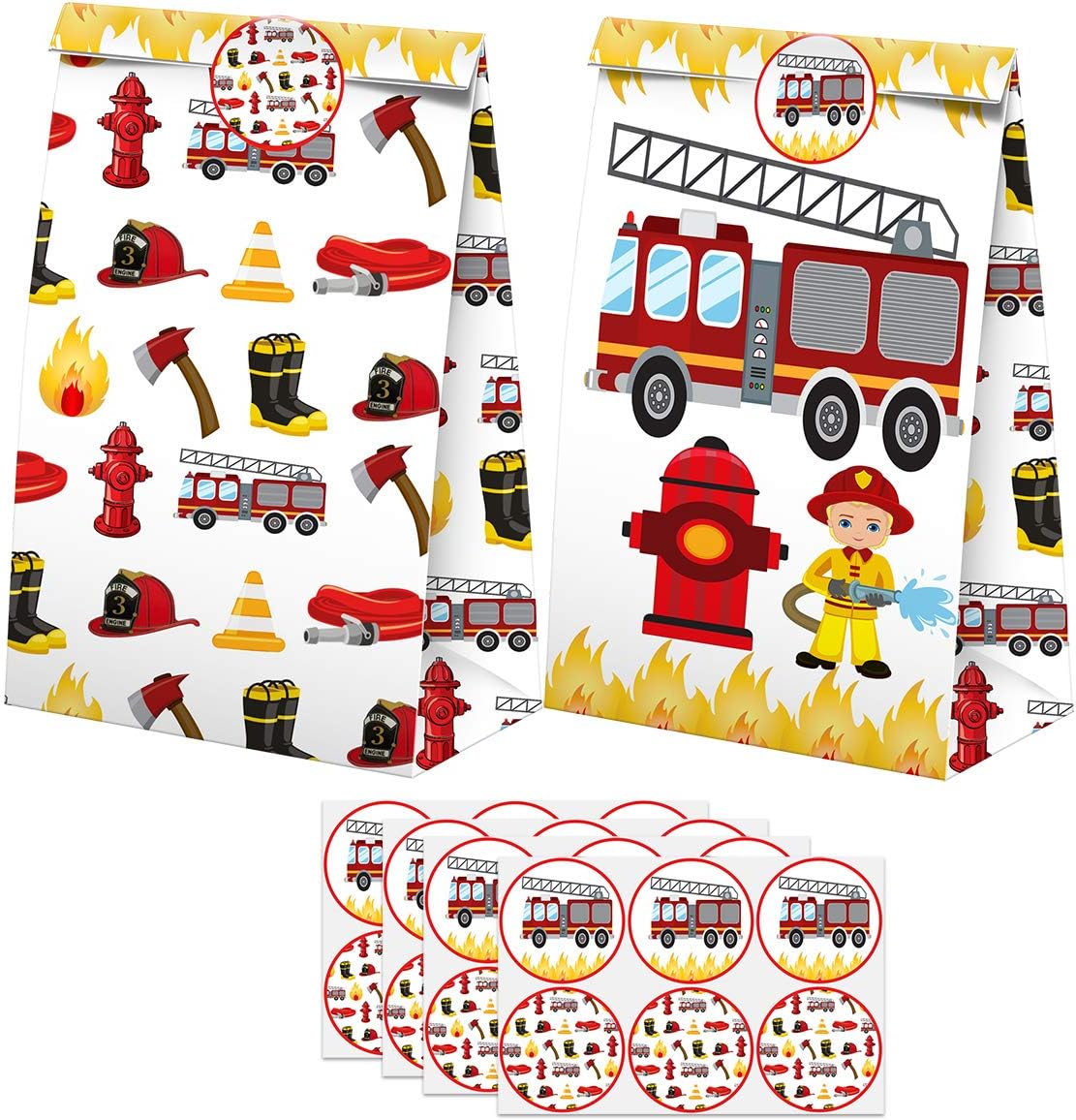 Amazon.com: BonBeeDesign Firefighter Party Favors Candy Bags with ...