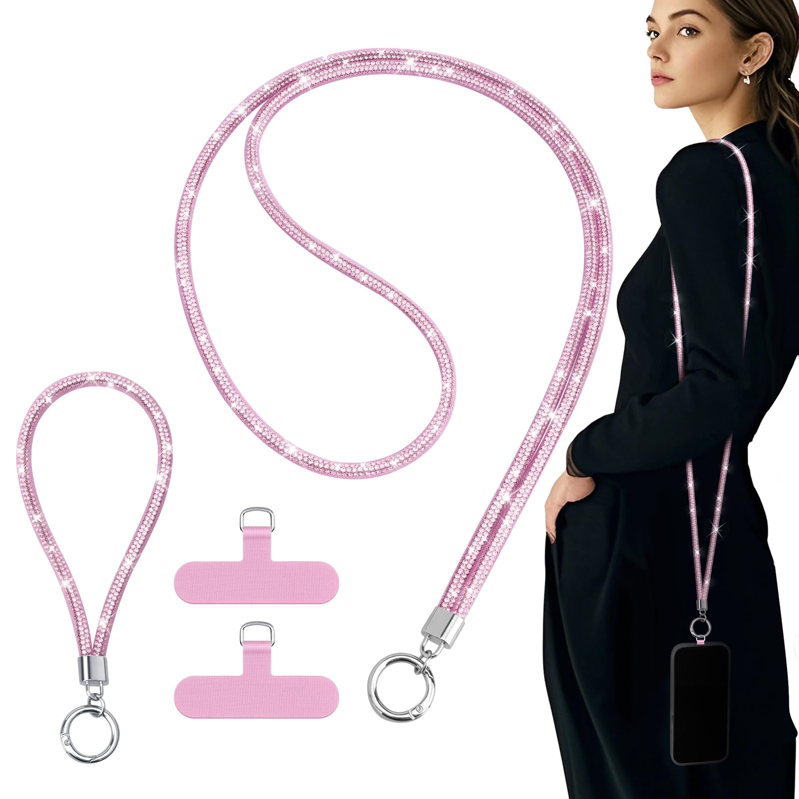 Amazon.com: TiMOVO Universal Phone Lanyard Crossbody, Rhinestone Cell ...