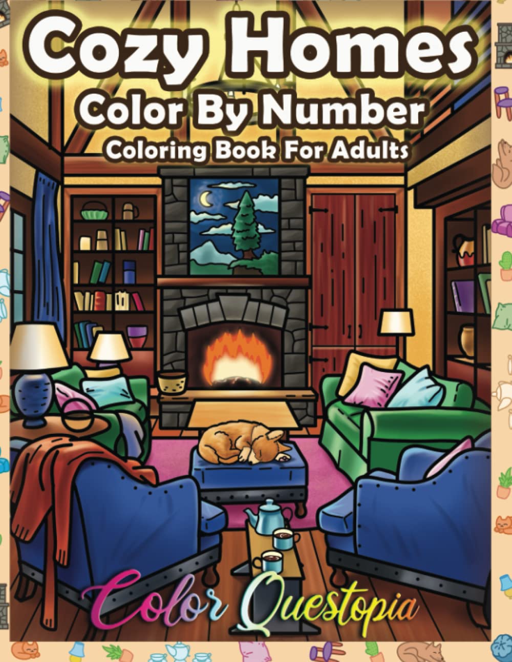 Amazon | Color By Number Cozy Homes Coloring for Adults: Numbered ...
