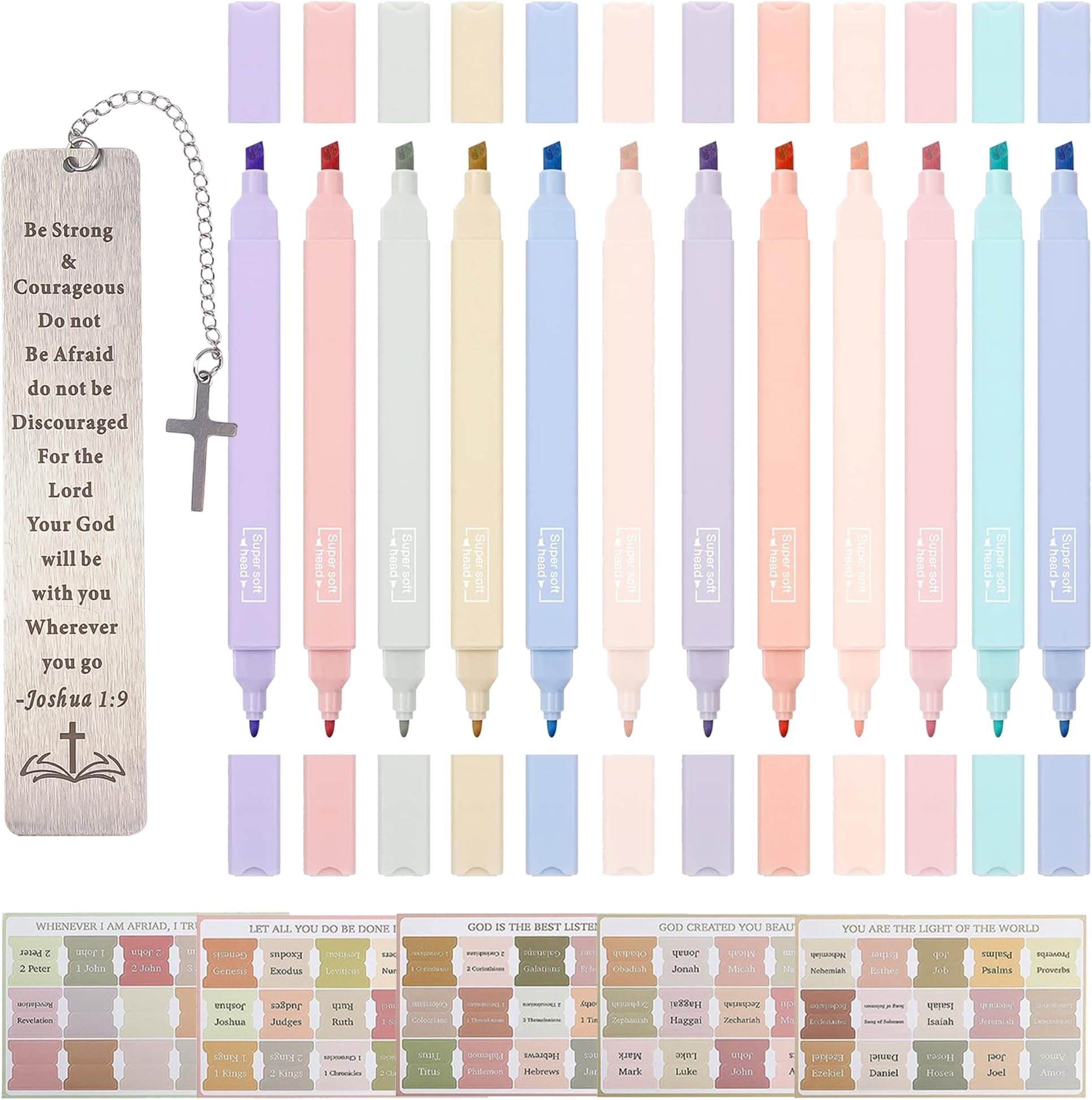 Multipack Glitter Highlighter Bible Tabs - Includes 75 Bible Tabs, 12 ...