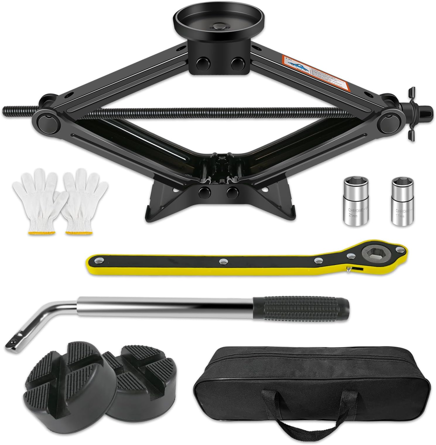 Amazon.com: Car Jack Kit 2.5 Ton (5512 lbs) Scissor Jack for Car with ...
