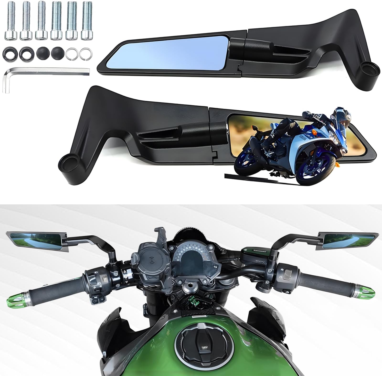 Amazon.com: YADISI MT07 MT 07 2021 2022 Motorcycle Rear Side View ...