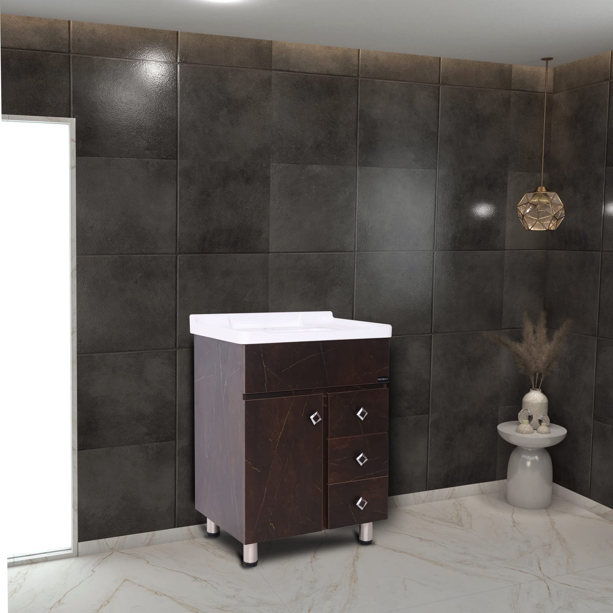 Buy REDBAY Engineered Wood Pulse 24 Inch Freestanding Bathroom Vanity ...