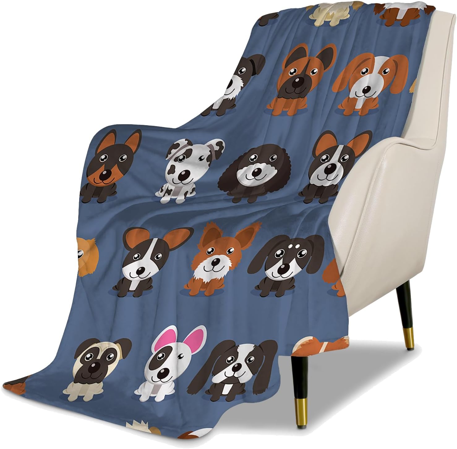 Amazon.com: UGTEWXU Kids Cute Dogs Puppies Print Cartoon Throw Blanket ...