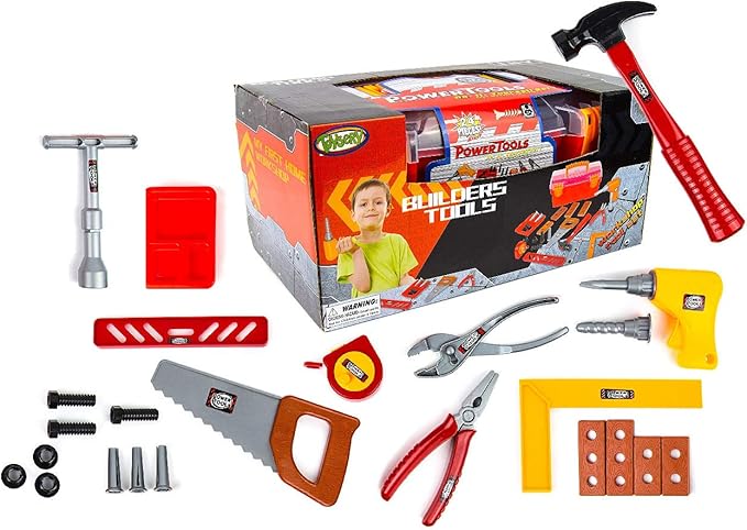 Amazon.com: Toysery 24 Pieces Complete Kids Toy Tools Set - Fun Tool ...