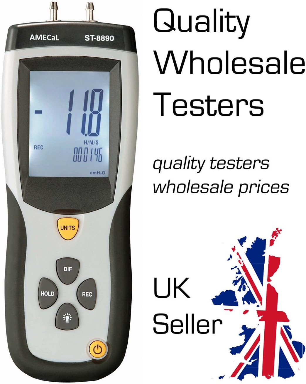 AMECaL ST-8890 Manómetro de presión diferencial Equiv: Probador de baja ...