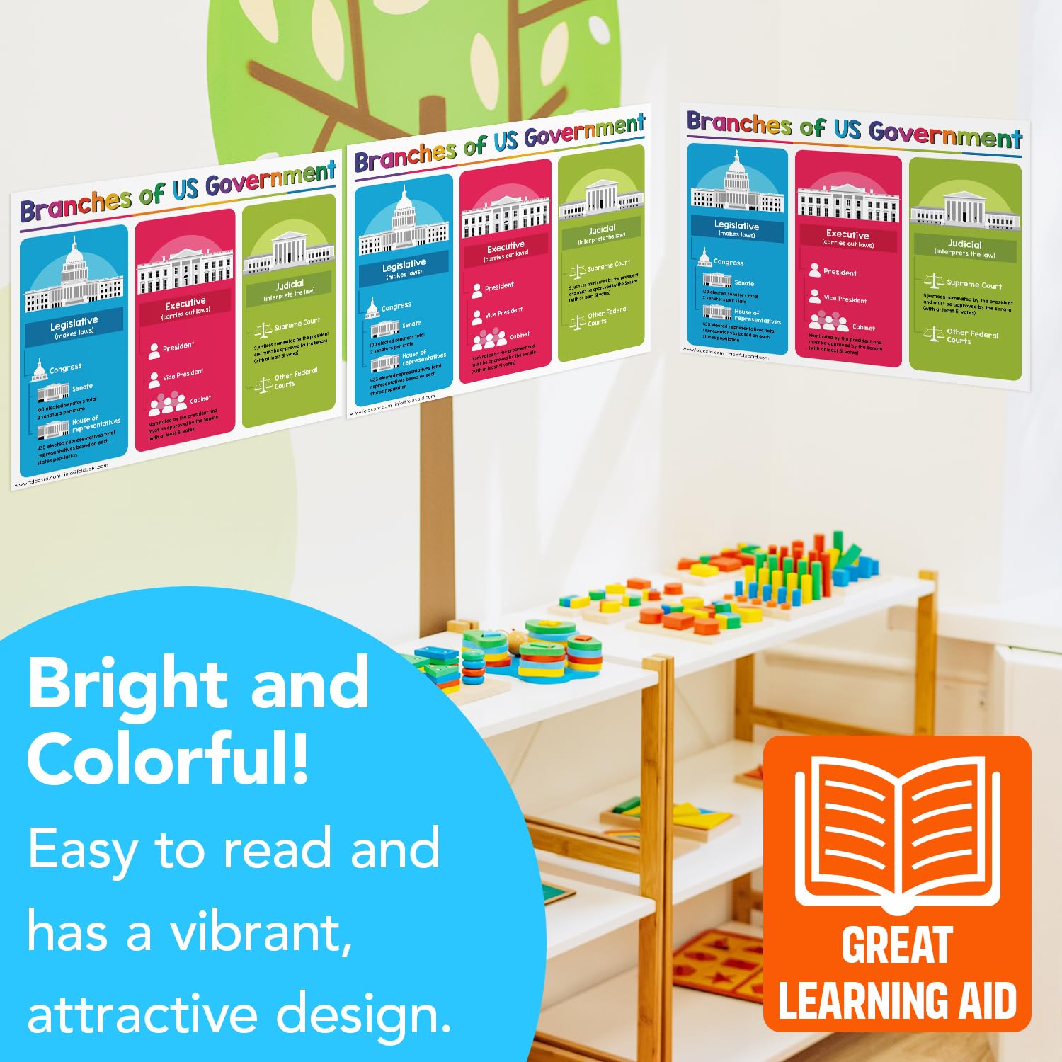 Snapklik.com : Branches Of The U.S. Government Educational Posters ...