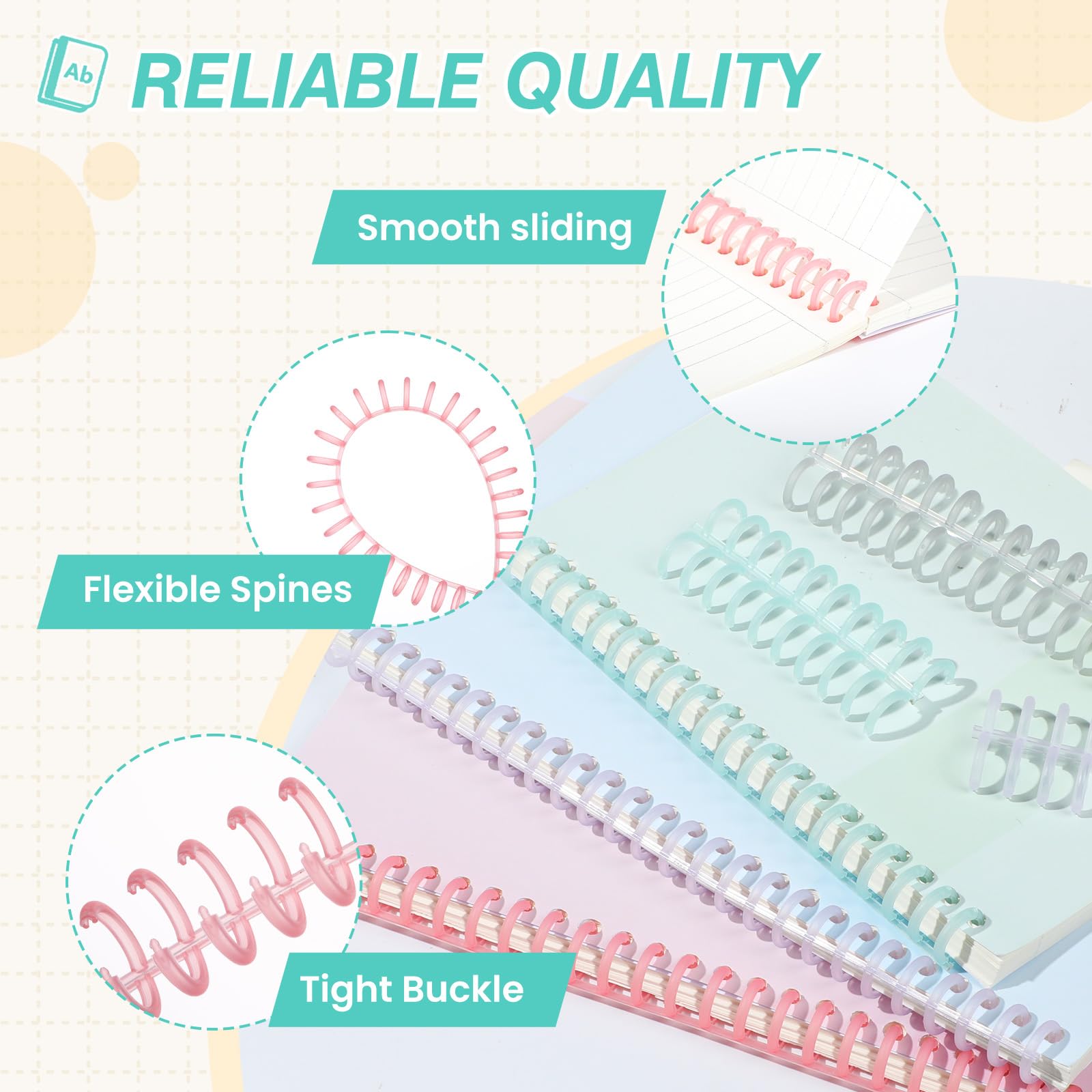 Snapklik.com : 15 PCS Plastic Binding Combs, 30 Rings Spiral Binding ...