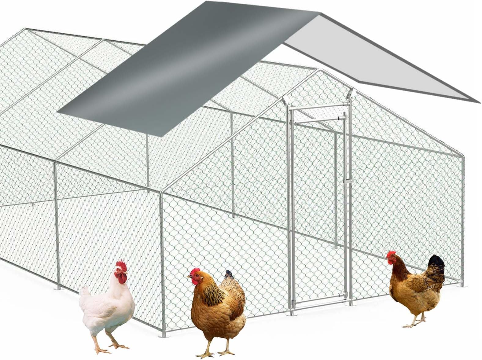 Amazon.com: 1 Pcs Outdoor Metal Chicken Coop Cover with Sun Resistance ...
