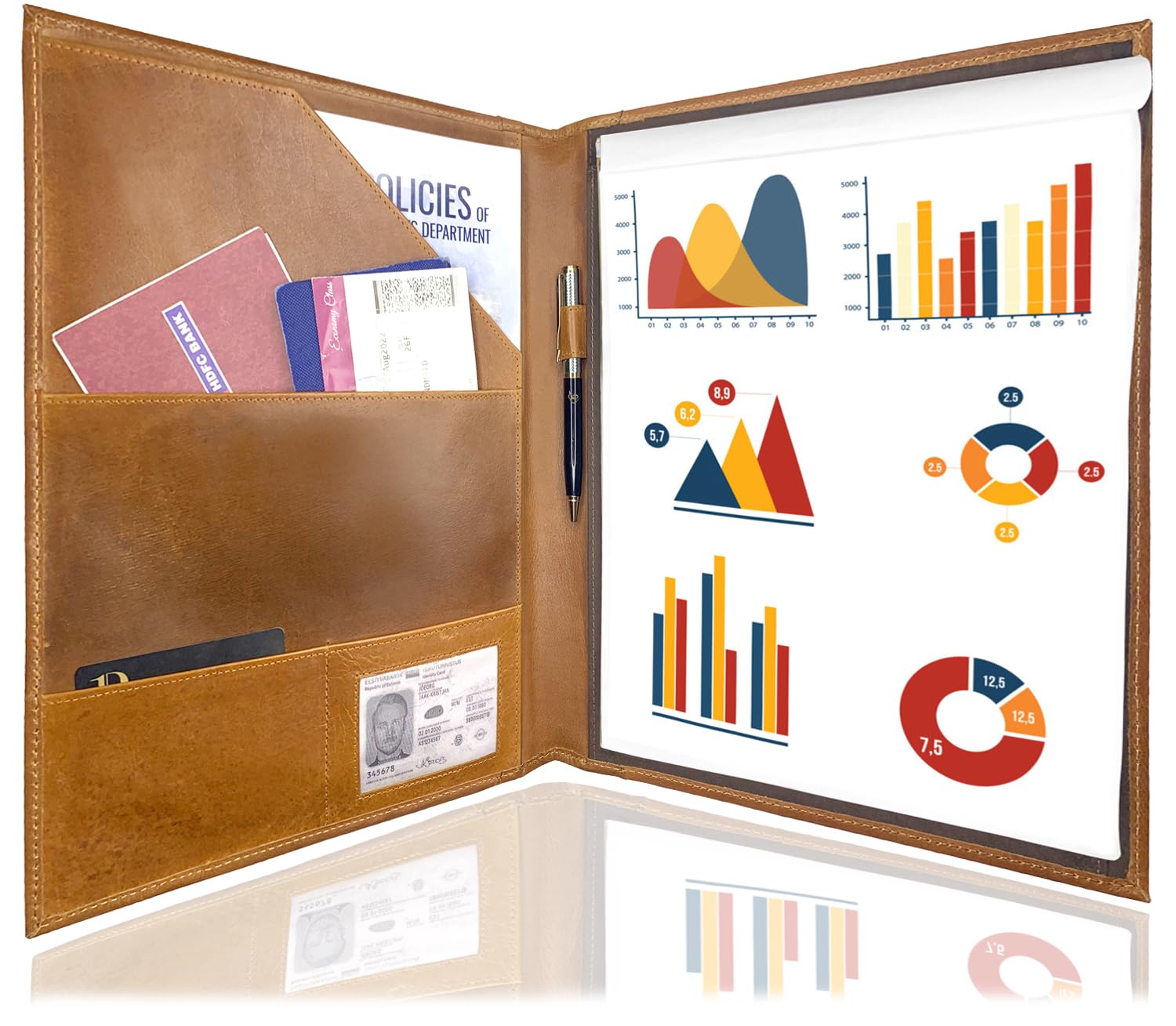 Amazon.com : Leather Padfolio Resume Portfolio File Folder – Interview ...