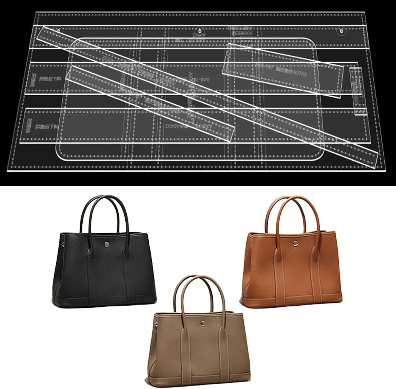 Amazon.com: RIVEENY Handbag Shoulder Bag Acrylic Template,Leather ...