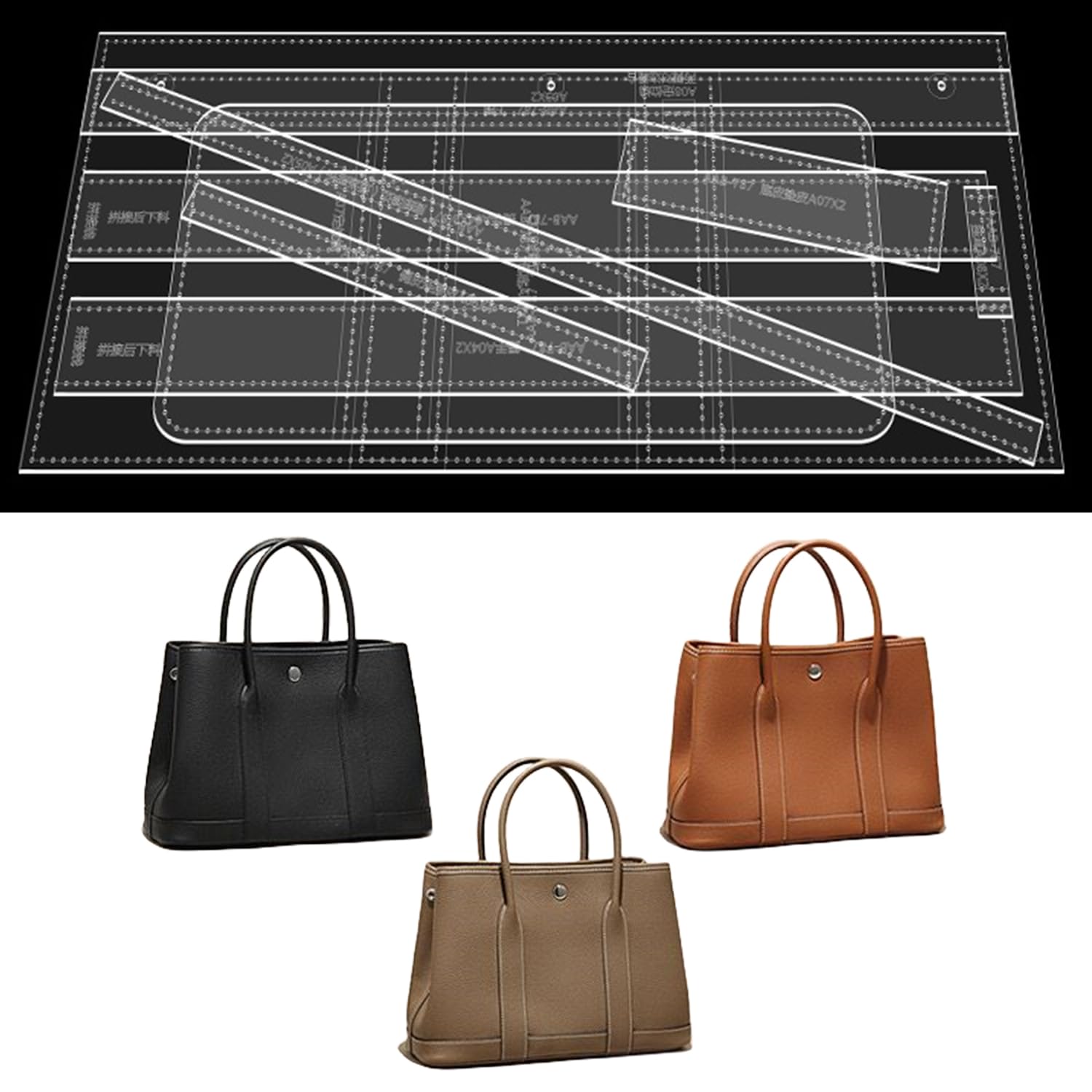 Amazon.com: RIVEENY Handbag Shoulder Bag Acrylic Template,Leather ...