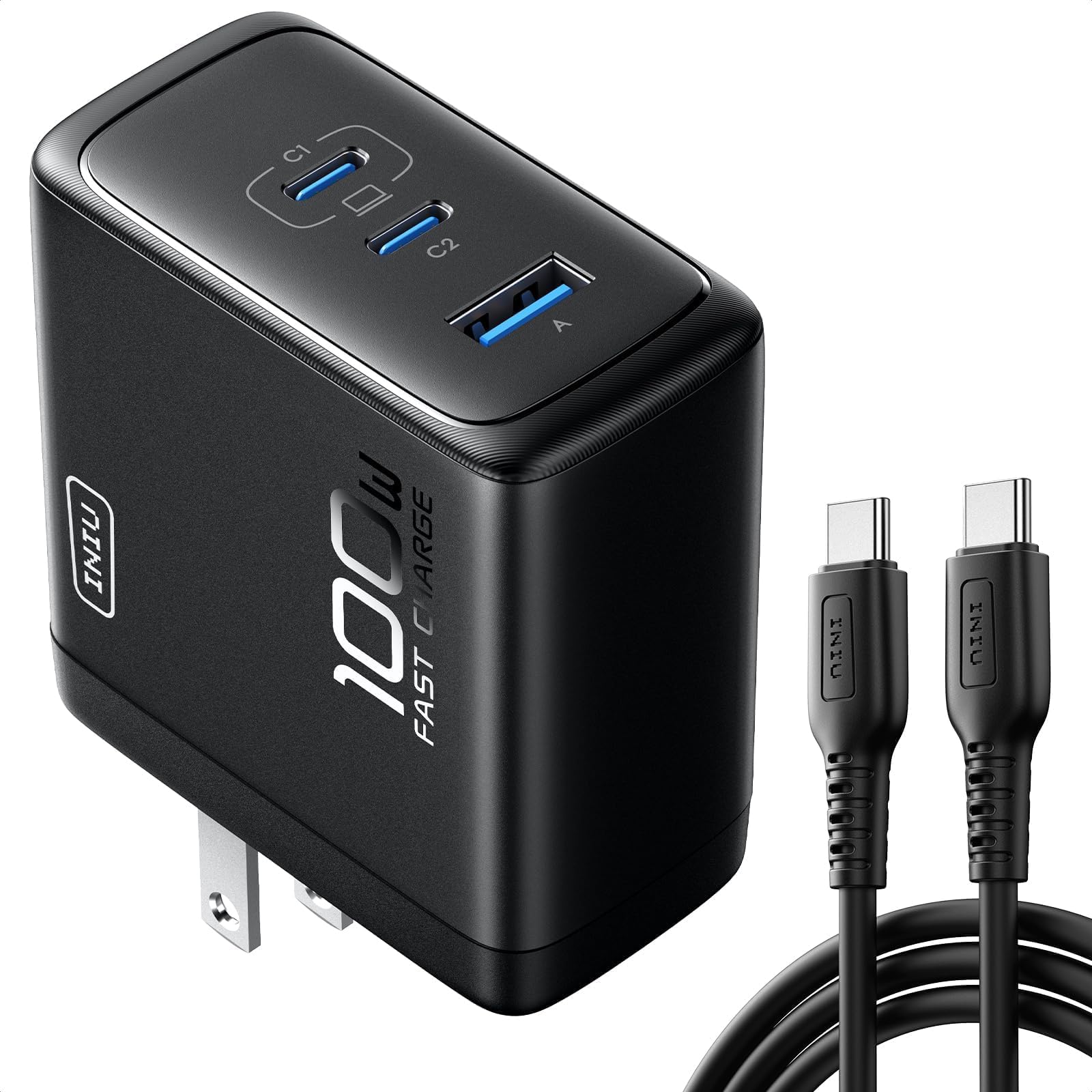 Amazon.com: Anker Prime 100W USB C GaN Charger, 3-Port Compact Fast PPS Charger, for MacBook Pro ...
