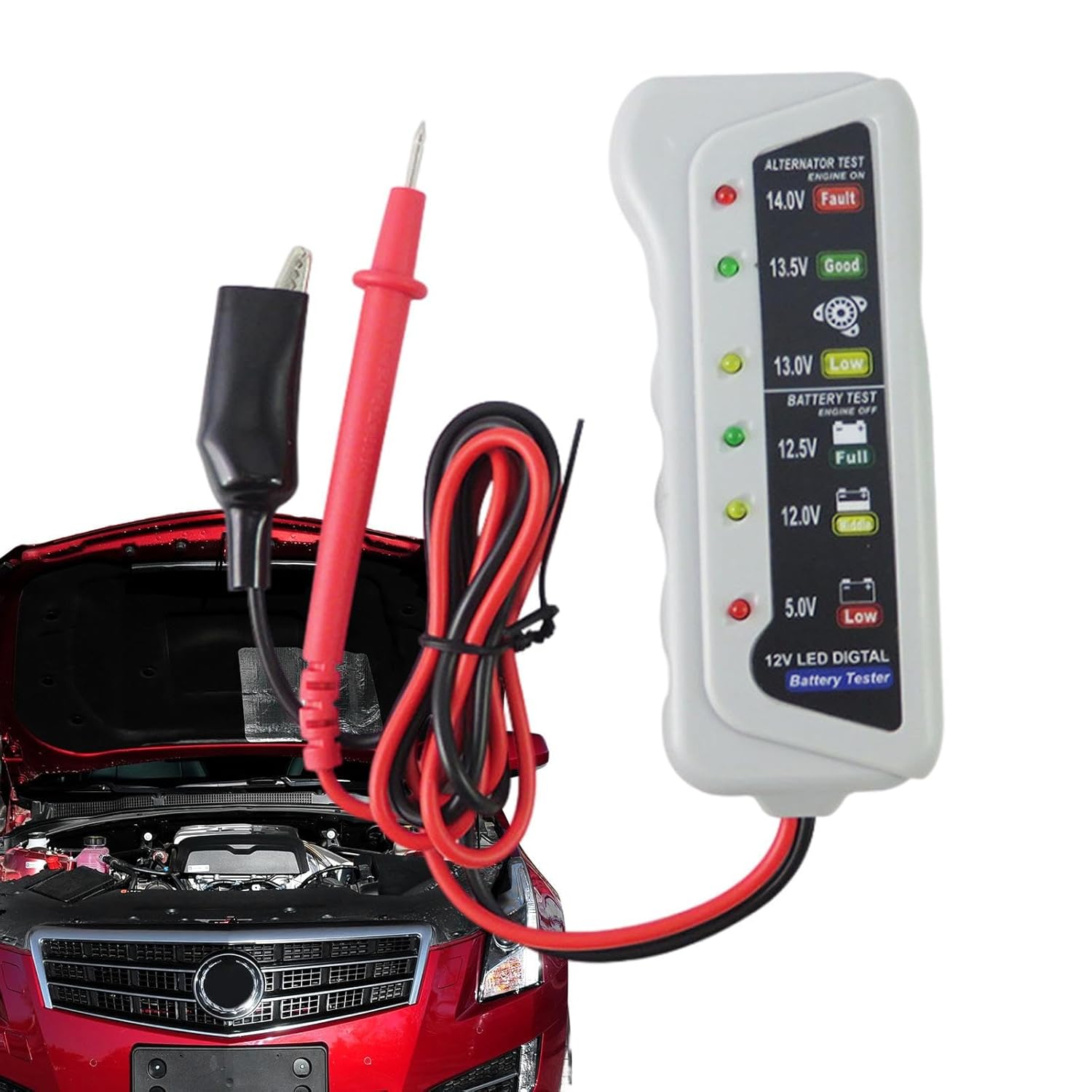 Battery Tester 12V - 6V 12V Car Battery Analyzers, LED Indicator Light ...