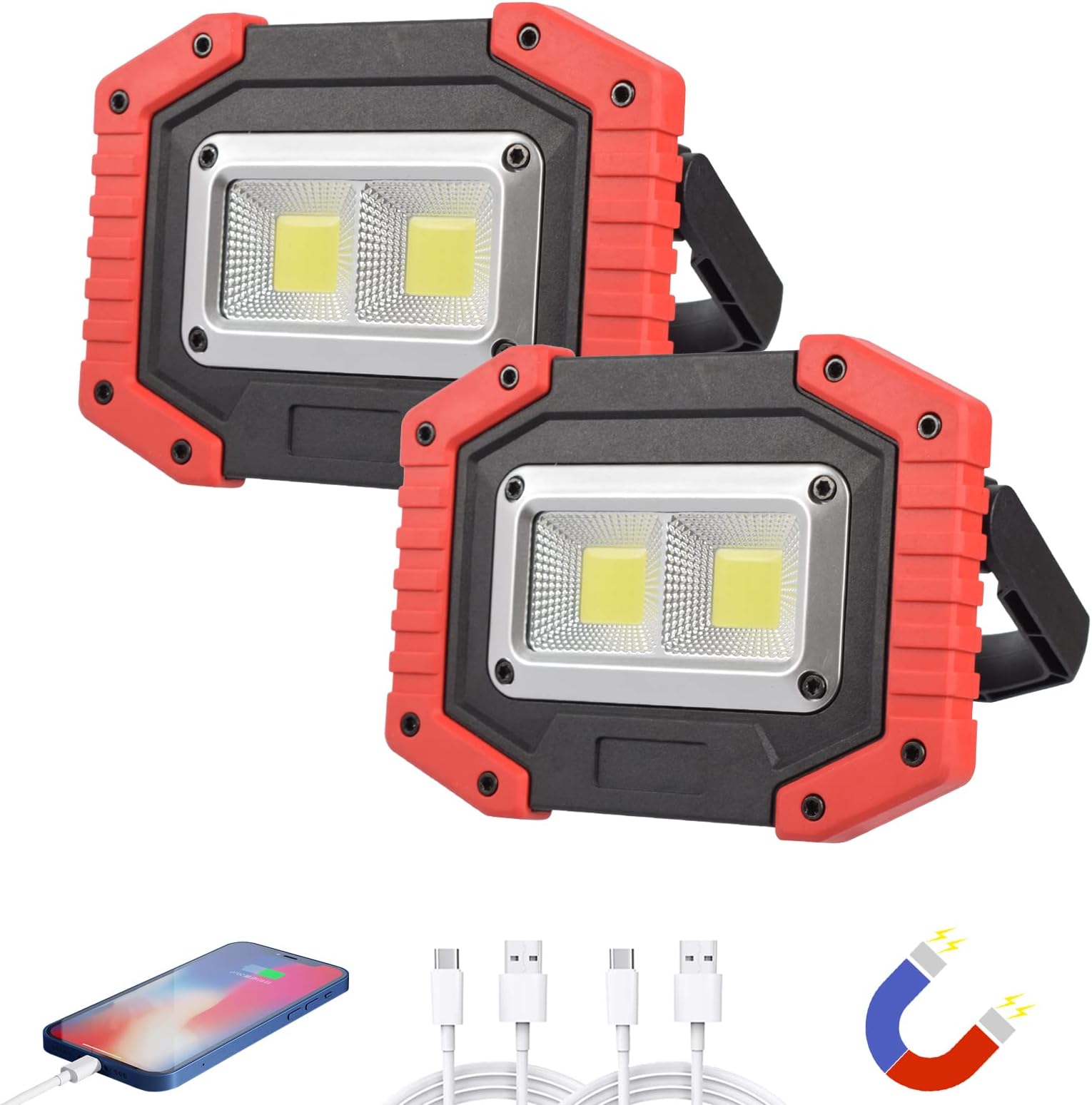 OTYTY Work Light Rechargeable, LED Work Light Portable Flood Lights ...