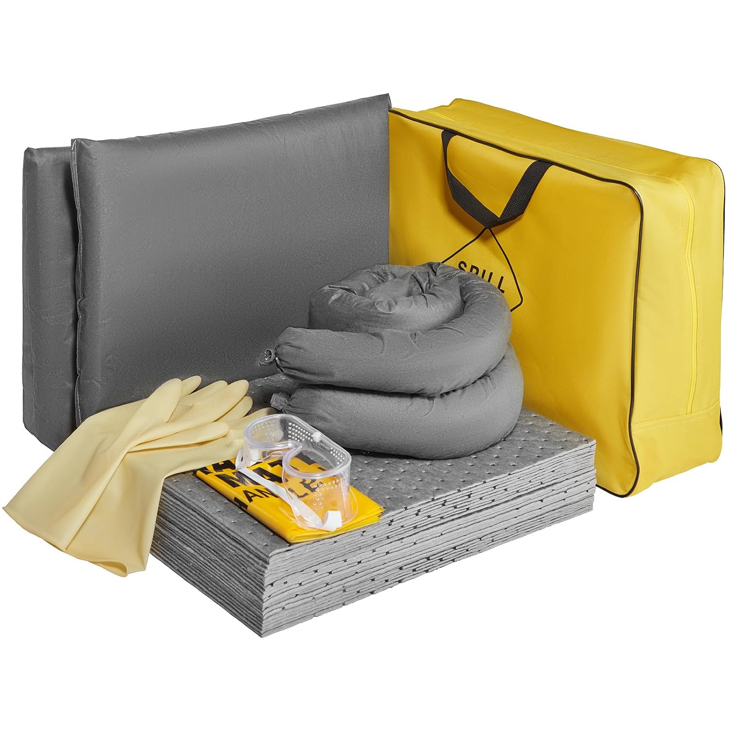 VEVOR Universal Spill Kit, Spill Control Supplies 43 pcs, Includes 30 ...