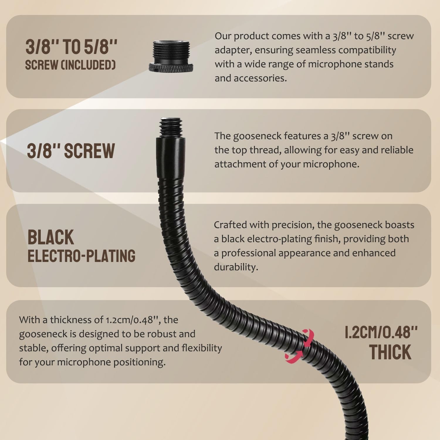 Angksorm Soporte de micrófono de cuello de cisne flexible de 19 ...