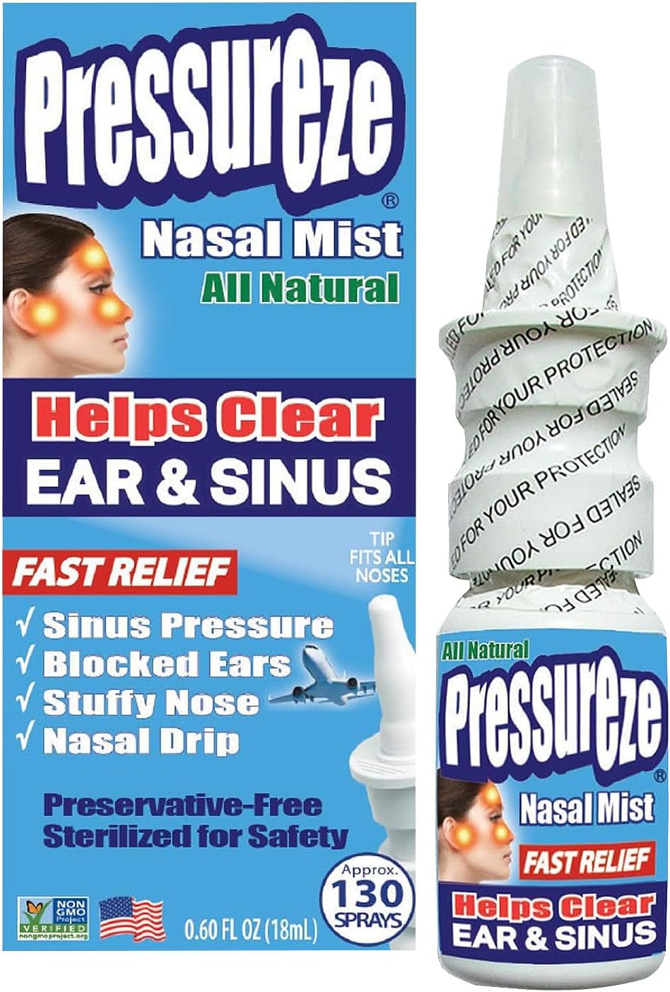 Amazon.com: Pressureze Nasal Spray - Natural, Preservative-Free ...