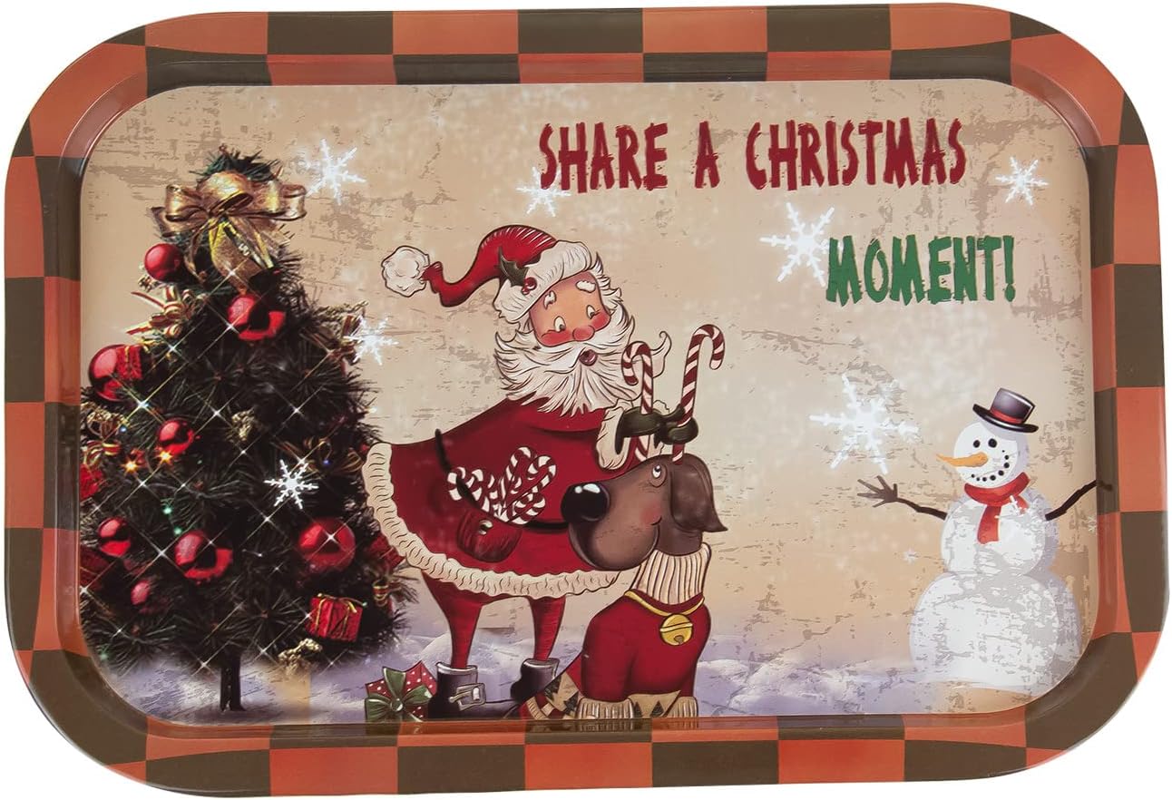 Weihnachtsteller Nikolausteller Merry Christmas Tablett aus Metall - B ...