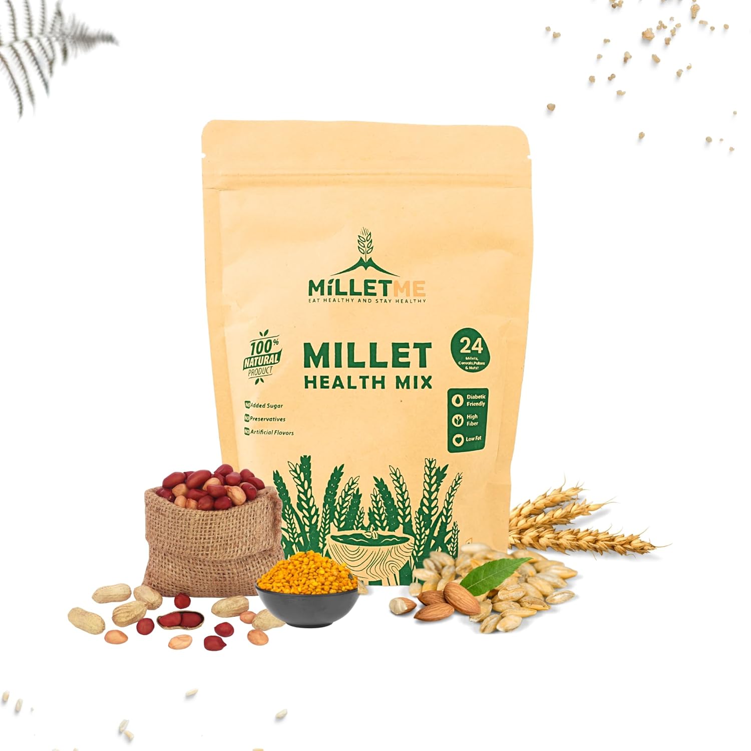 MILLETME Multi Millet Health Drink Mix Powder | Millets, Nuts, Cereals ...