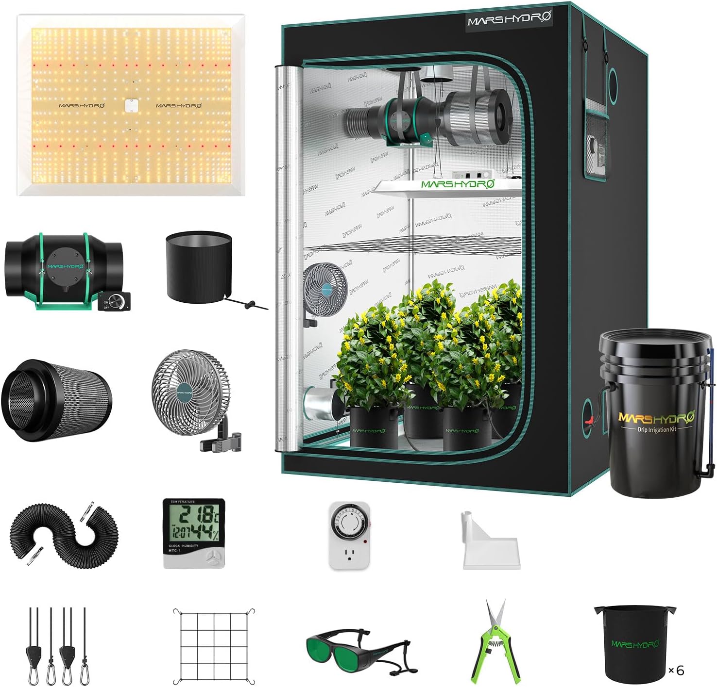 Amazon.com : MARS HYDRO 4x4 Grow Tent Kit with Auto Drip Irrigation Kit ...