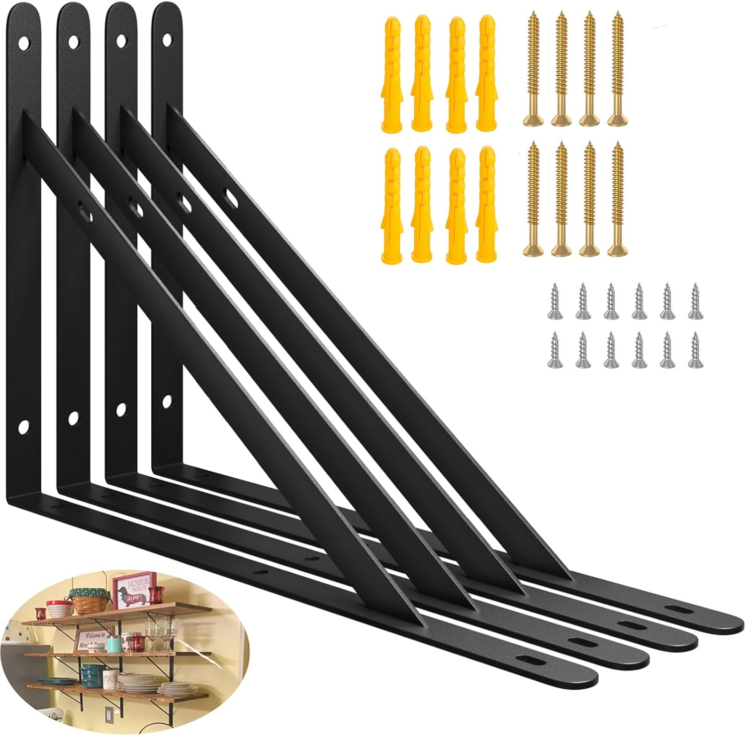 Amazon.com: 10 inch Shelf Brackets,4Pack Light-Weight Duty Shelf ...