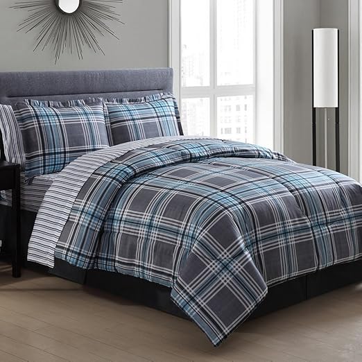 Amazon.com: Ellison Great Value Chelsea Plaid 6 Piece, Twin Bed in a ...