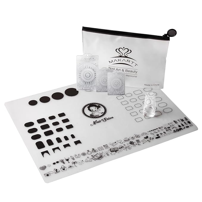 Amazon.com: MAKARTT Silicone Nail Mat Rollable DIY Manicure Mat With 1 ...