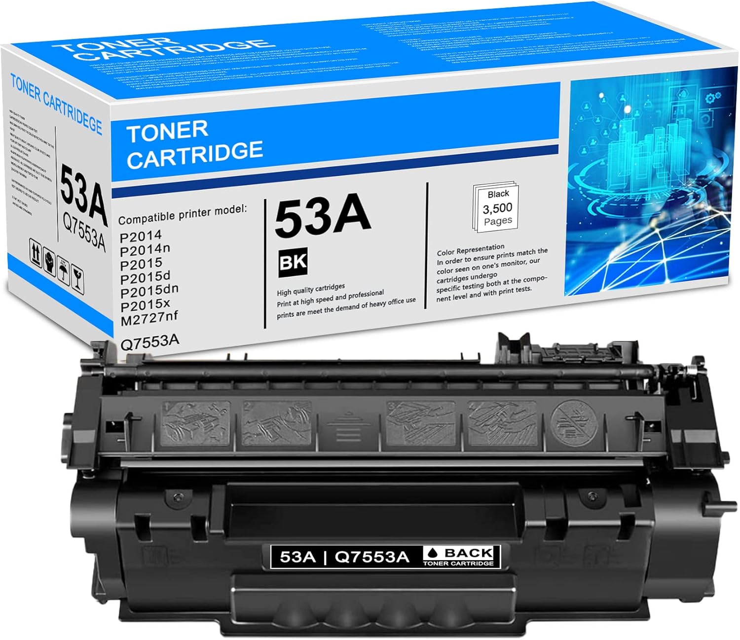 Amazon.com: 1 Pack 53A Q7553A Black Toner Cartridge Compatible Q7553A ...