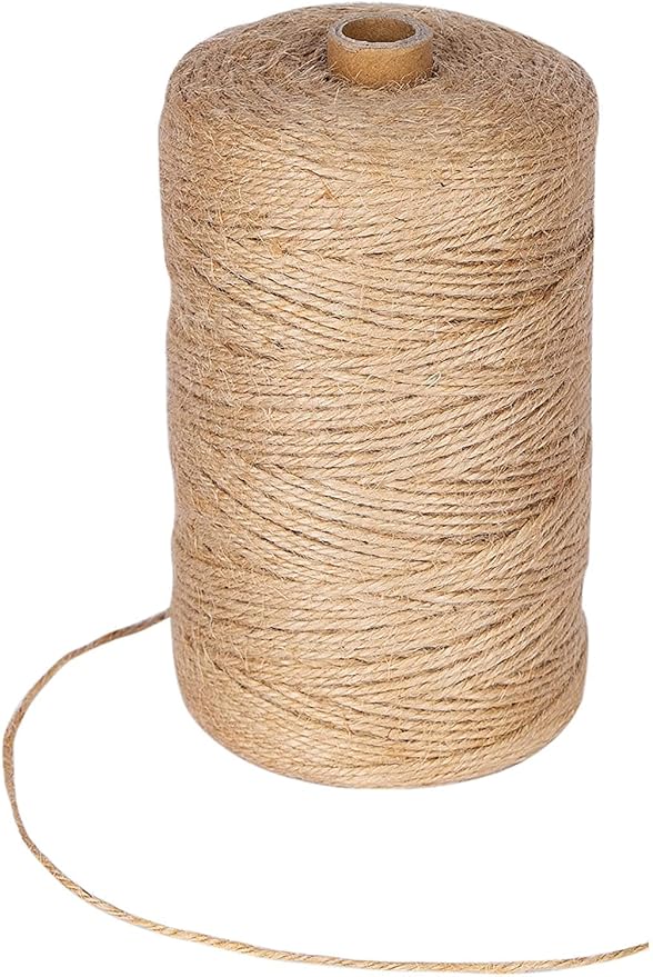 50 Meters 2-Ply Jute Rope (2mm) Natural Linen Twine Rustic String Cord ...