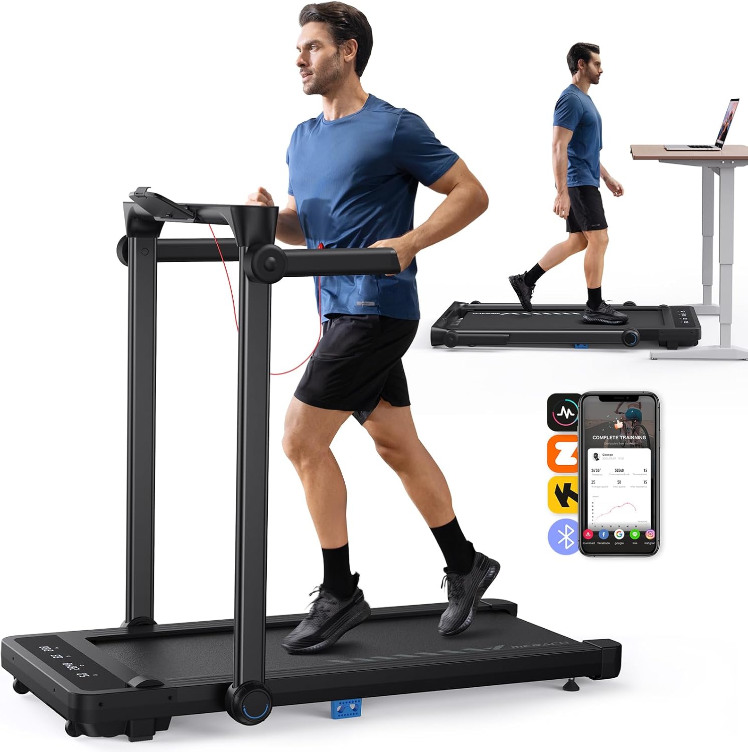 MERACH Treadmill, 3.0HP Treadmills for Home with 12 HIIT Modes ...