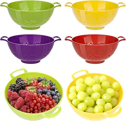 Amazon.com: 4pcs Small Colander Set, 7.5in Mini Colander, Plastic Food ...