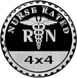 Amazon.com: RN Nurse Badge Rated Car Emblem, 4 x 4 Metal Automotive ...