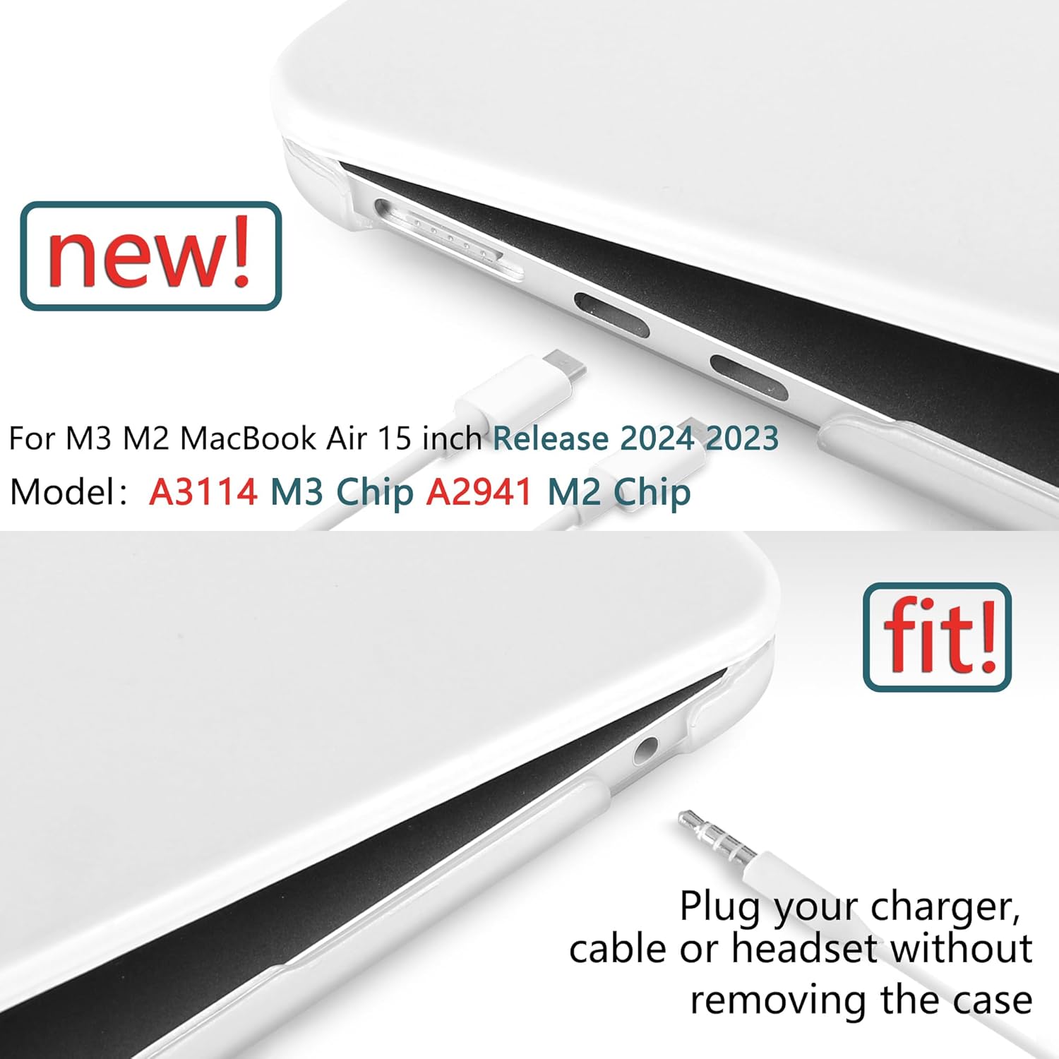 CAMPLALA Compatible con MacBook Air 15 pulgadas 2024 2023 Release M3 ...