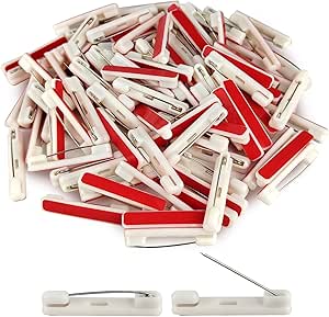 Amazon.com: 50 Pcs White Safety Pins, Badge Pins with Sticky Strips for ...