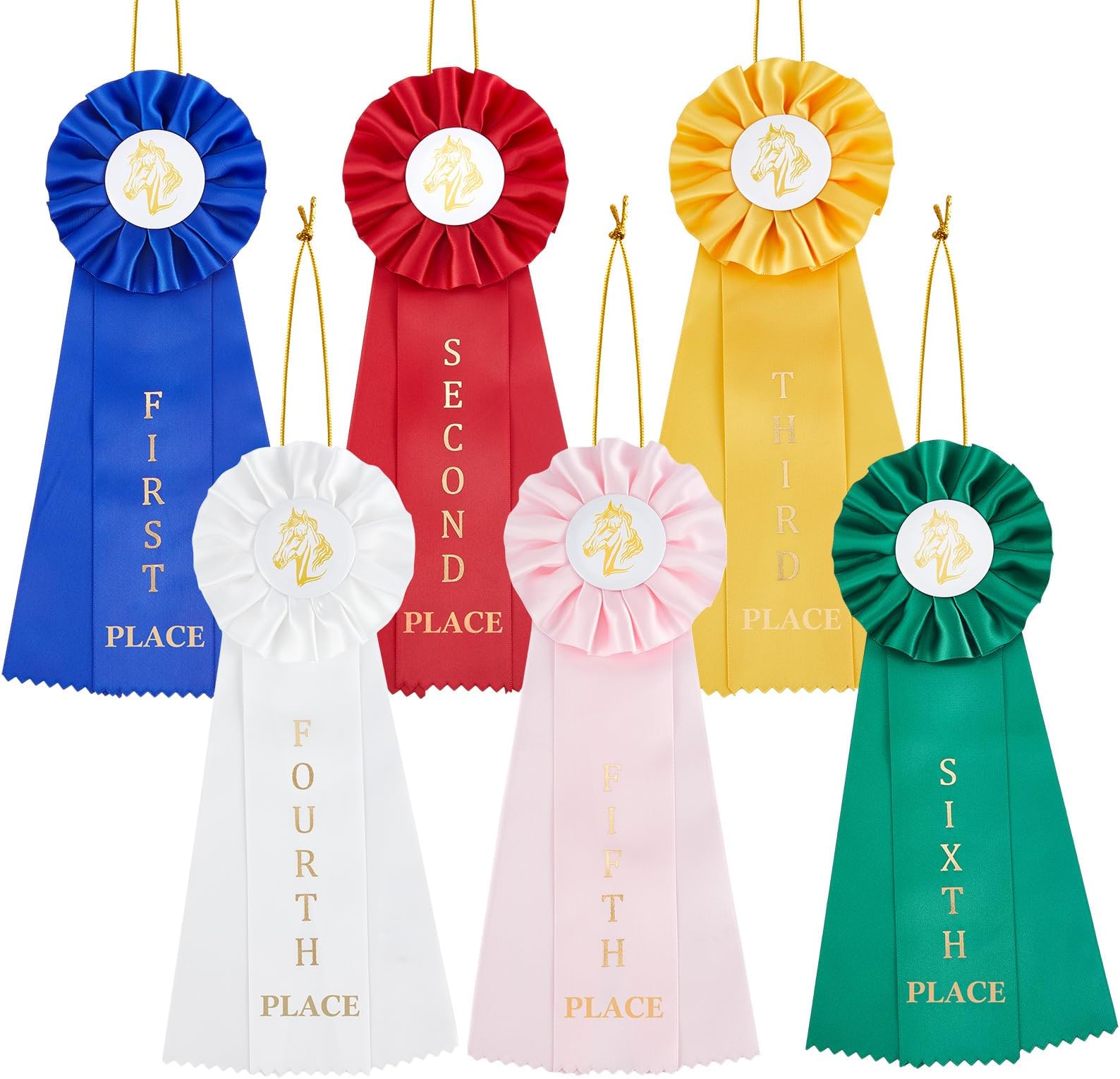 Amazon.com : 150 Pcs Horse Show Award Ribbons, 1st - 6th Place Flat ...