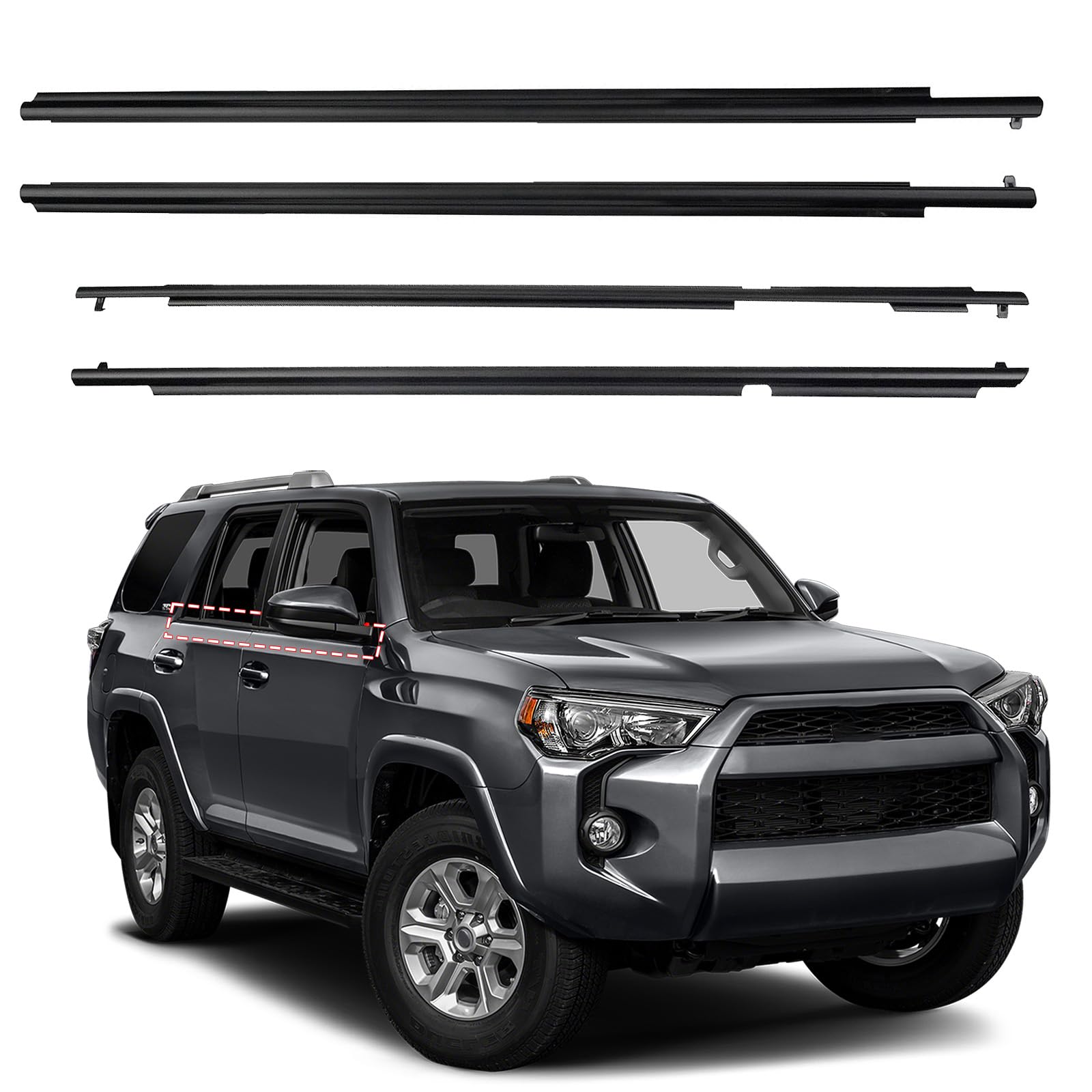Amazon.com: ItranMc Window Molding Trim Seal for 2010-2021 Toyota 4Runner,Black Outer Door ...
