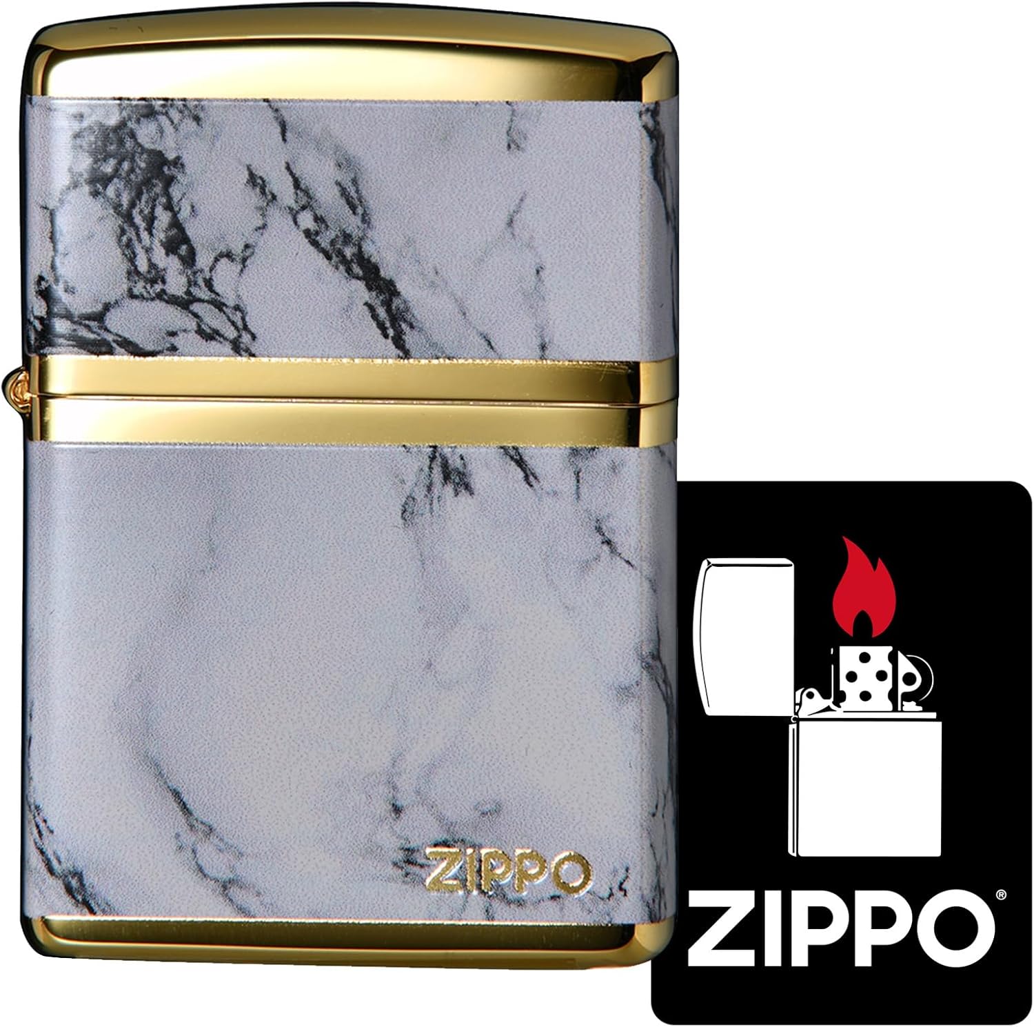 Amazon.com: Zippo Lighter ZIPPO-LOGO-MARBLE Logo Marble 2G-4WHMZ with ...