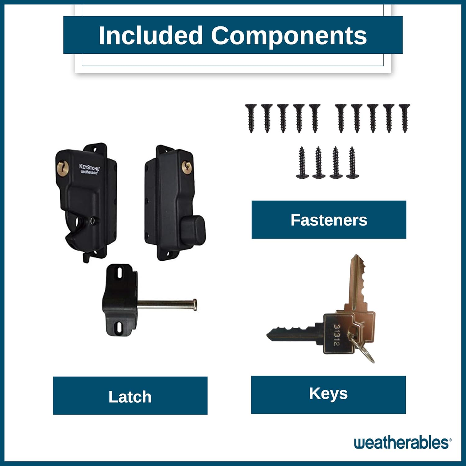 Key-Lockable Latch | 2 Sided | Black Nylon Polymer Chile | Ubuy