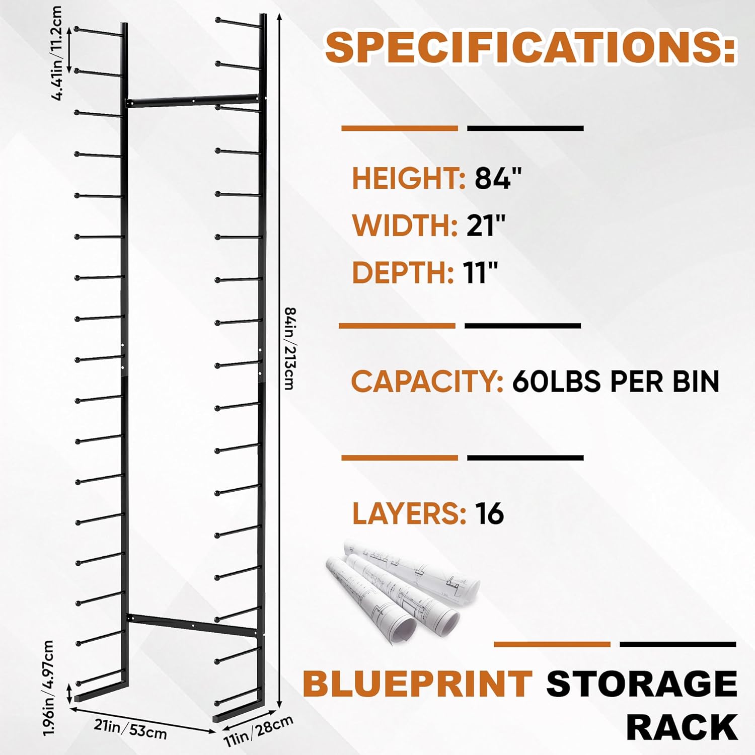 Large Blueprint Storage Rack, Wall Mount Vinyl Roll Philippines | Ubuy