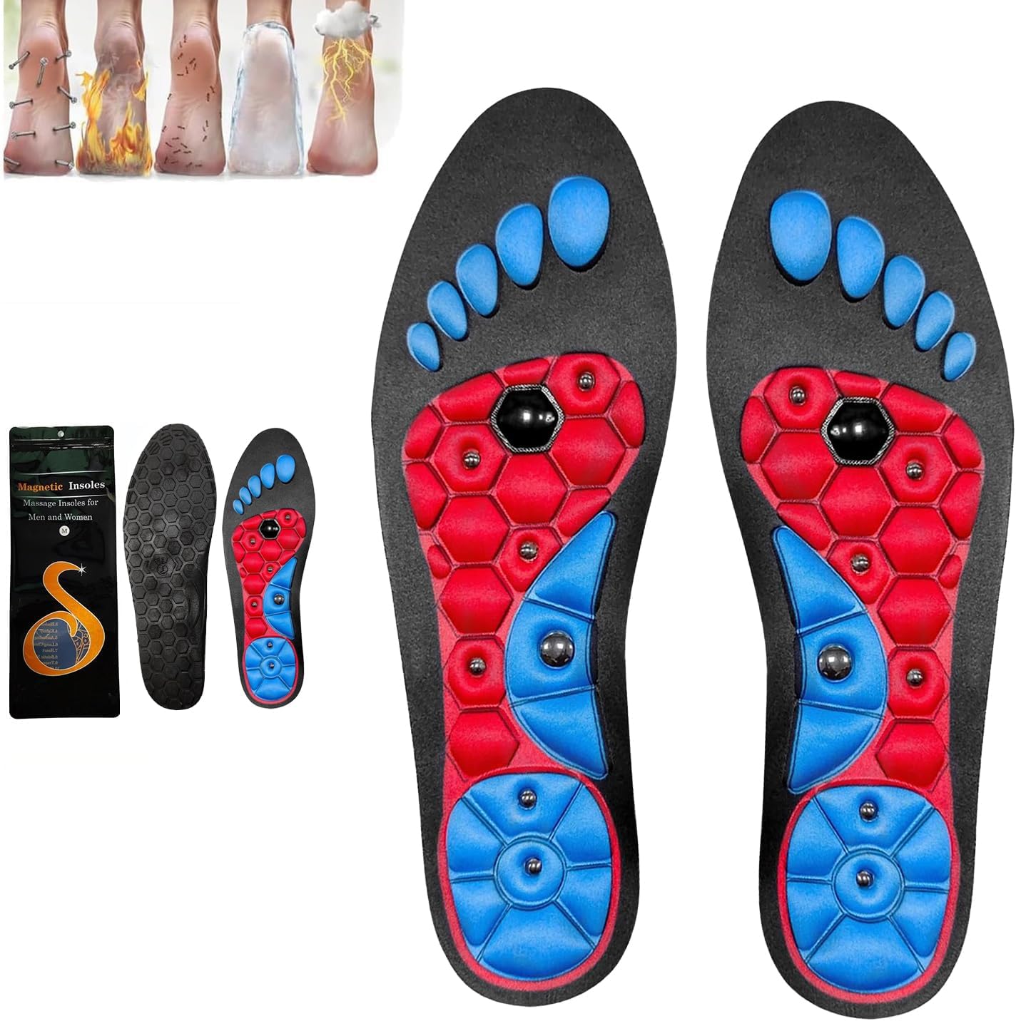 Amazon.com: Magnetic Acupressure Insoles – Reflexology Massage Therapy ...