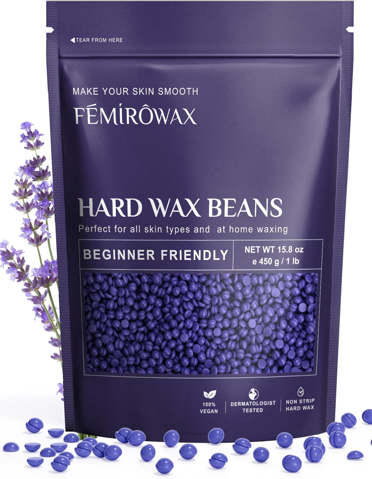 Amazon.com : BLITZWAX 2.5lbs Hard Wax Beads for Hair Removal Lavender ...