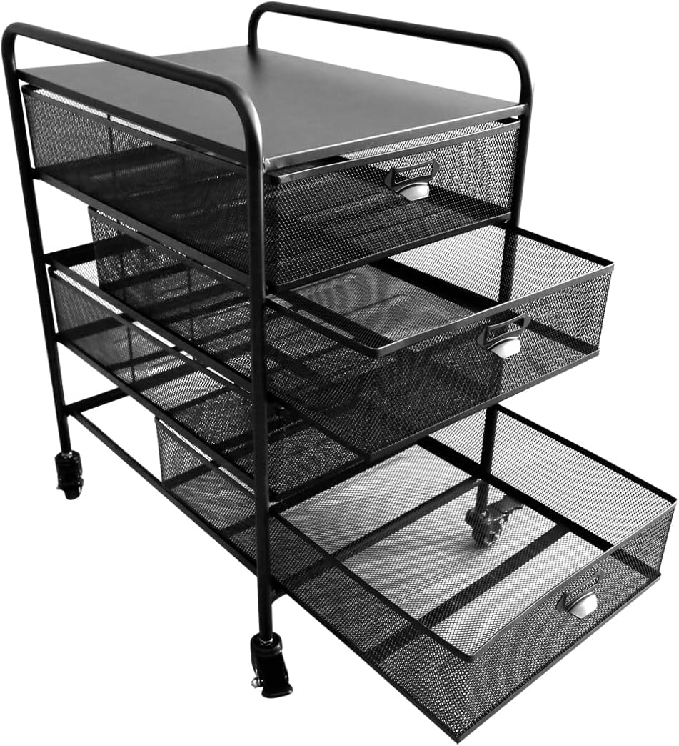 Amazon.com: EasyPAG Mesh File Storage Drawer Carts with 4 Swivel ...