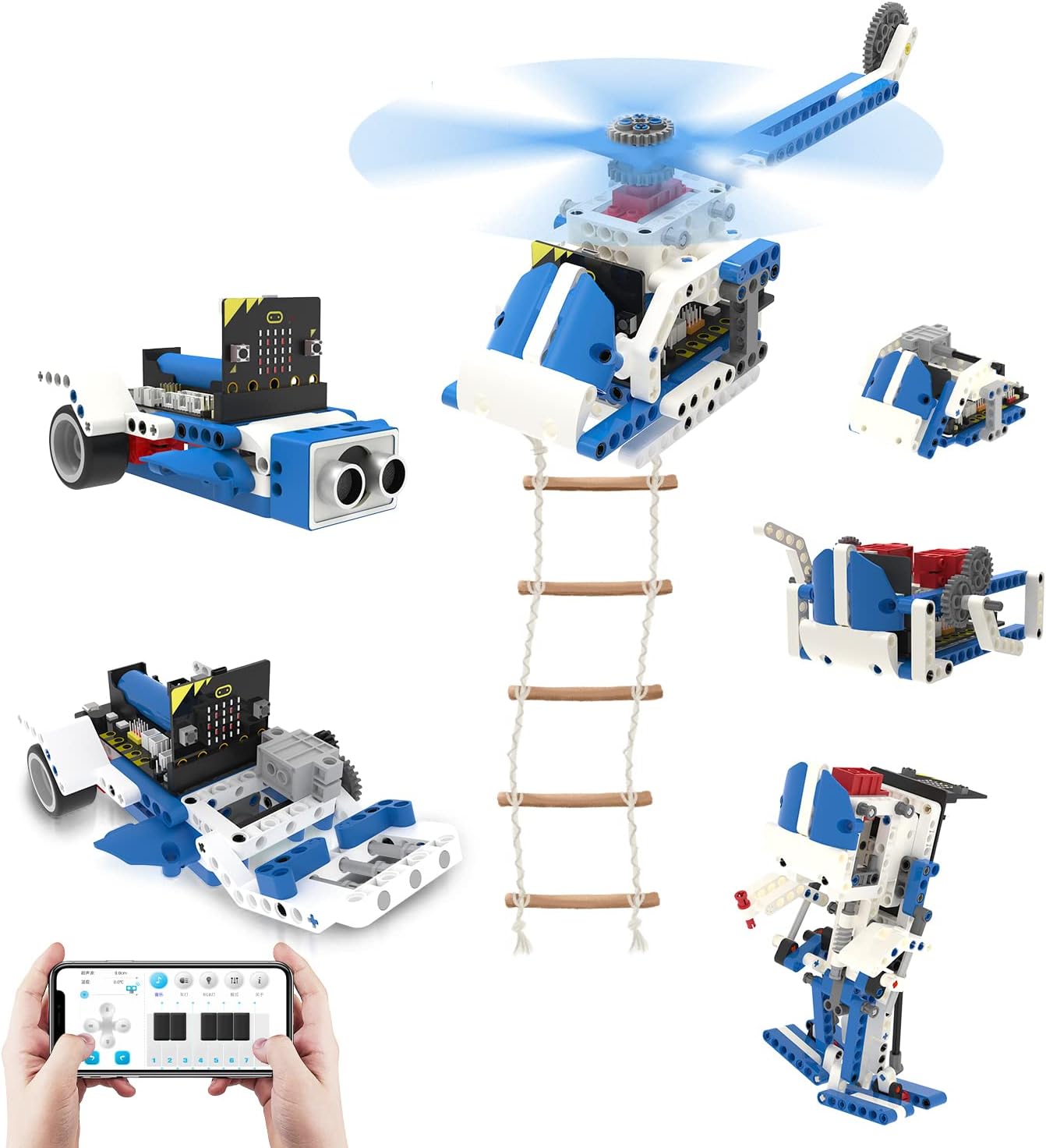 Yahboom Building Blocks Kit 16-in-1 APP Control Robot Engineering ...