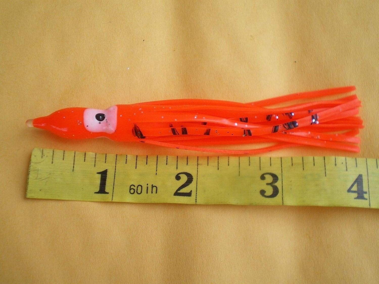 Amazon.com : JumpingLight 25 PCS. 4" (10cm.) RED Squid Skirt HOOCHIES ...