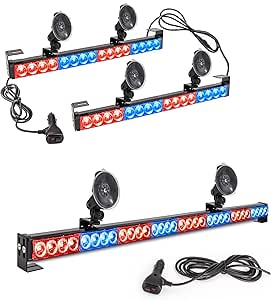 Amazon.com: LE-JX 35.5 Inch Red/Blue LED Traffic Advisor Light Bar + 2 ...