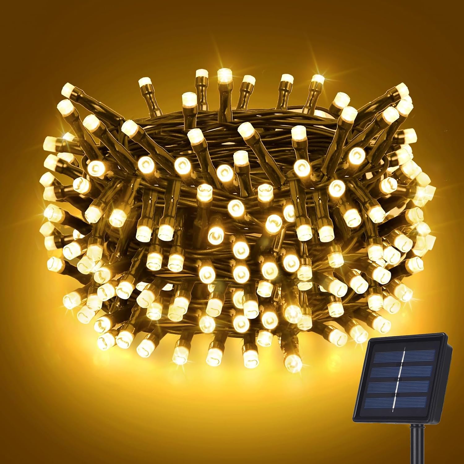 Solar String Lights for Outside,12M 100 LED Solar Powered String Light ...