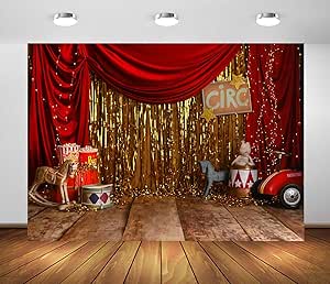 Amazon.com : BELECO 15x10ft Fabric Circus Theme Backdrop Circus Stage ...