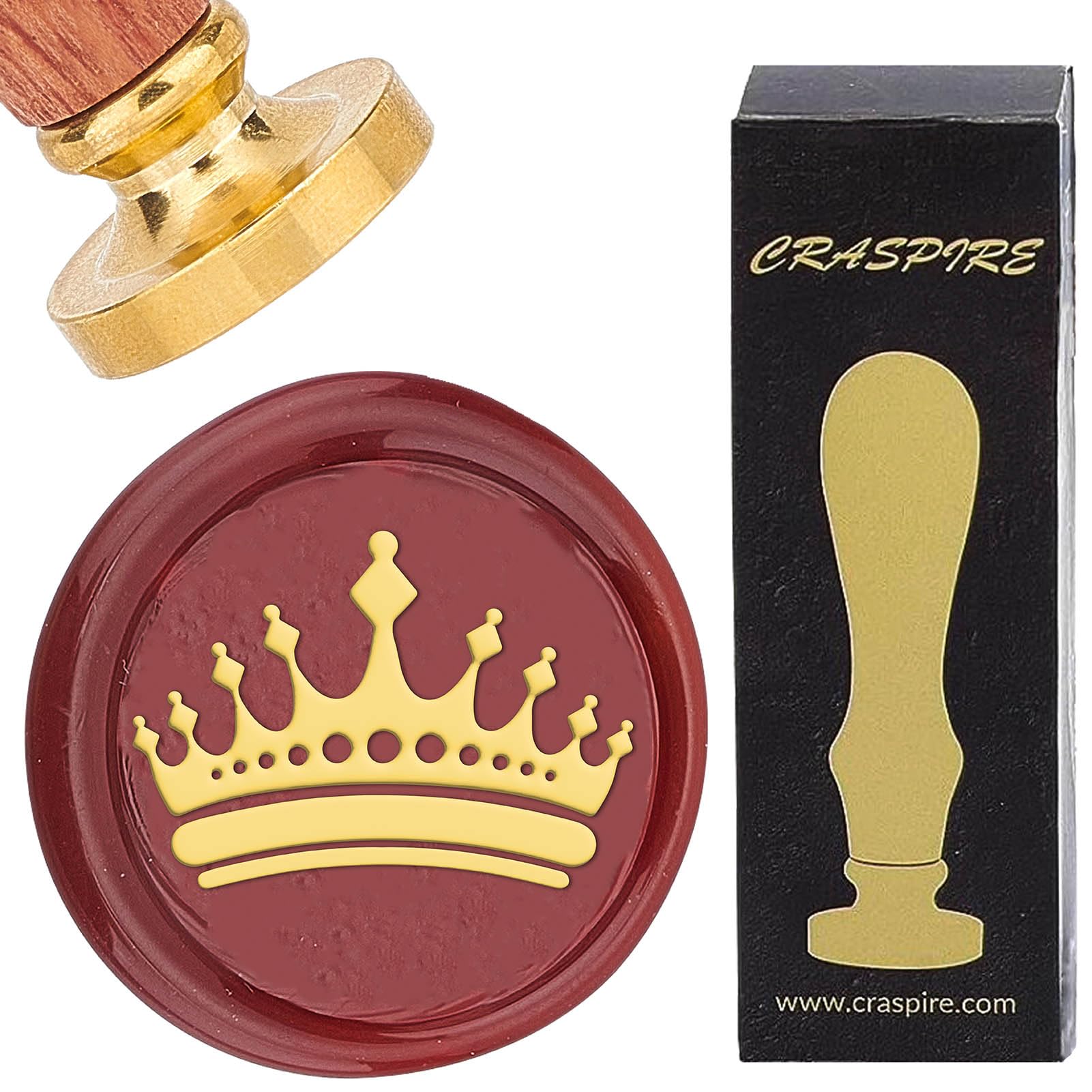 Amazon.com: CRASPIRE Crown Wax Seal Stamp 25mm Removable Brass Head ...